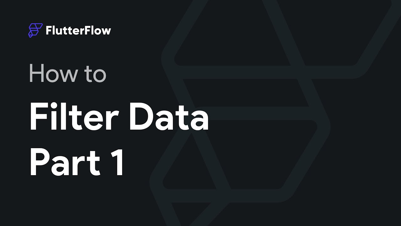 How To Filter Data In Flutterflow Part 1 Youtube