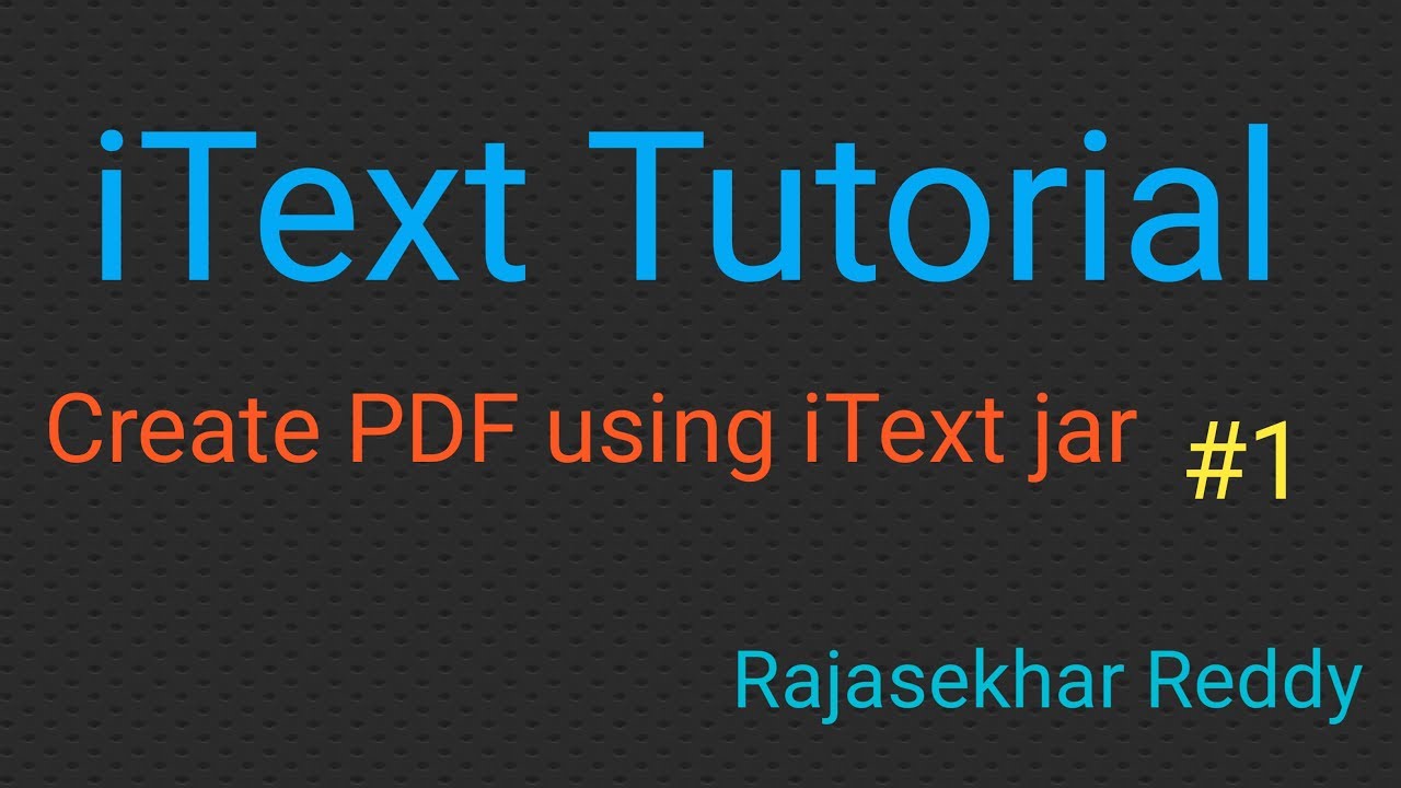 1 Itext Tutorial How To Create Pdf In Java Using Itext Create Pdf