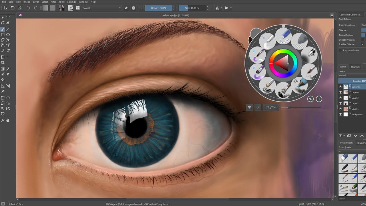 Digital Painting How To Paint Realistic Eye Using Krita And Huion Pen