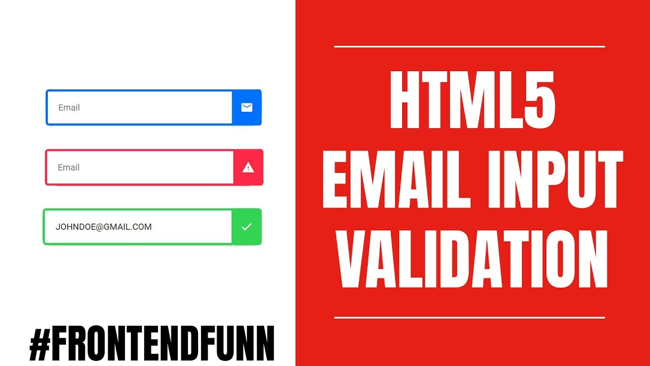 Html5 Email Input Validation Tutorial Web Development Youtube