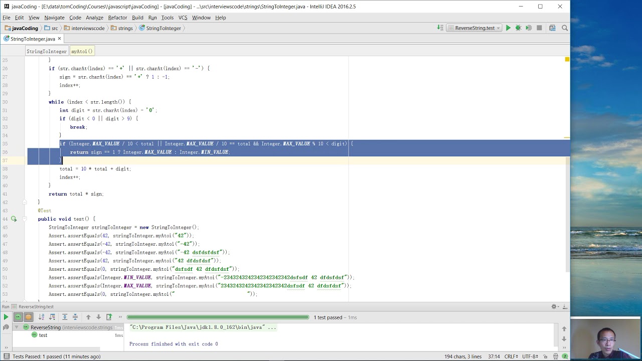 Java Coding Interview Strings 5 Convert String To Integer Youtube