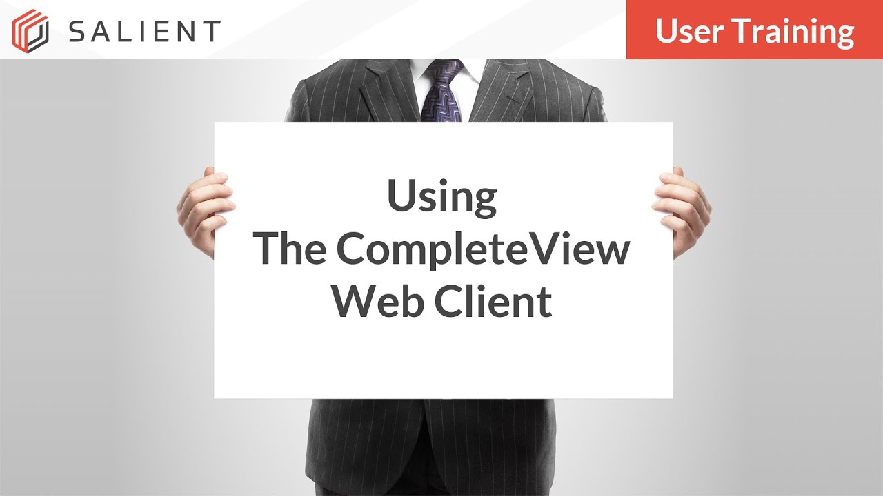 User Training Using The Completeview Web Client Youtube