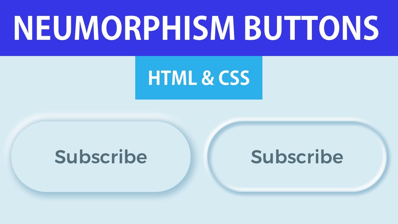 Neumorphism Button Html Css Youtube