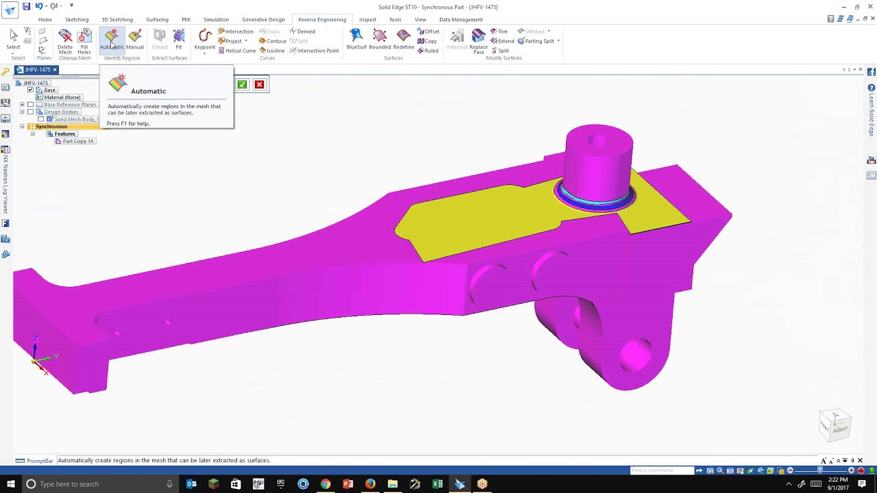 Solid Edge St10 Reverse Engineering Part 1 Youtube