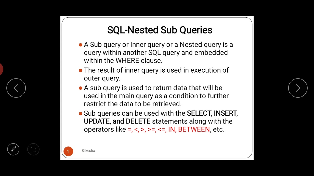 Sql Nested Sub Queries Lecture 29 Youtube