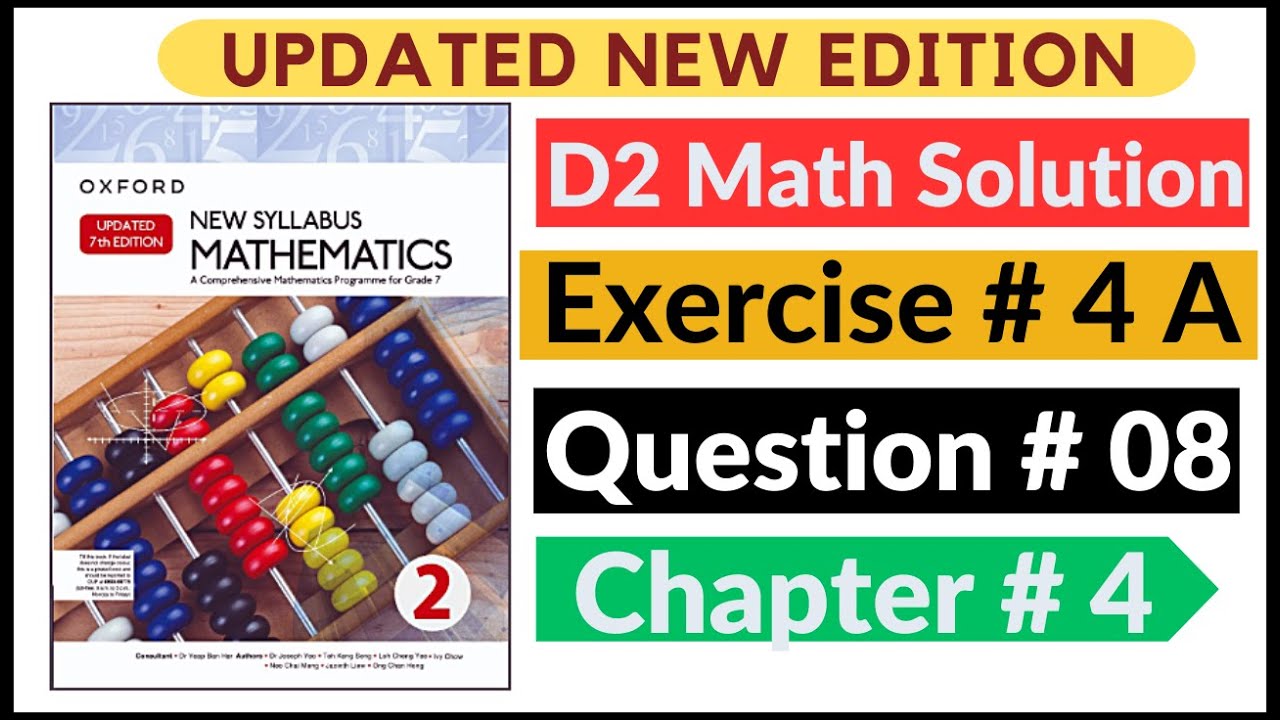 Exercise 4a Question 8 Oxford New Syllabus Math Updated New Edition