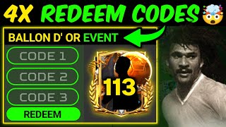 4x New Redeem Codes Ballon D Or Event 113 Ovr In Fc Mobile Believers ...
