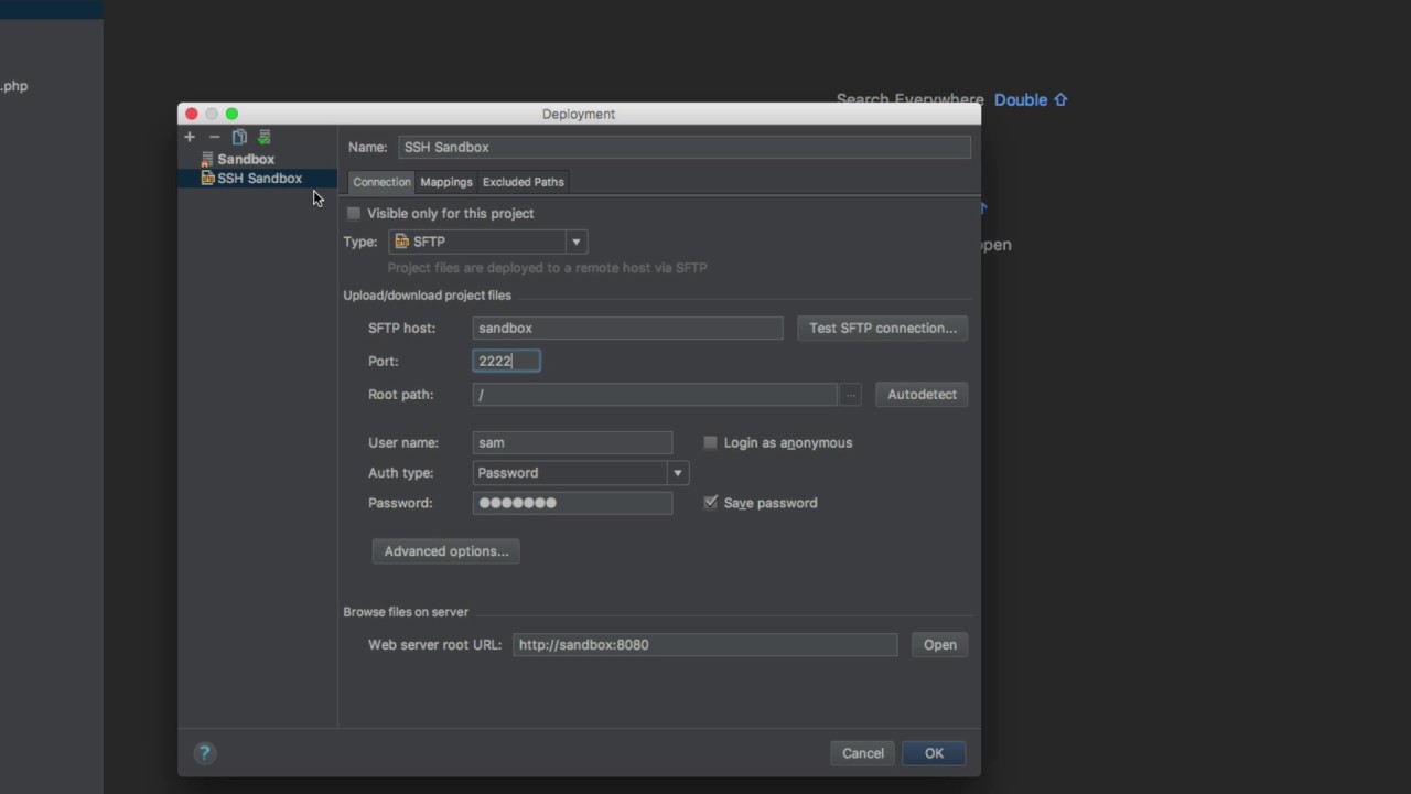 Phpstorm Deployment Dialog Box Config Feb 2017 Youtube