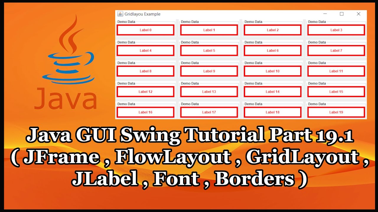 Java Gui Swing Tutorial Part 19 1 Jframe And Jlabel Youtube