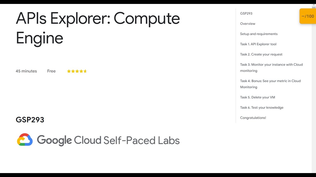 Apis Explorer Compute Engine Qwiklab Youtube