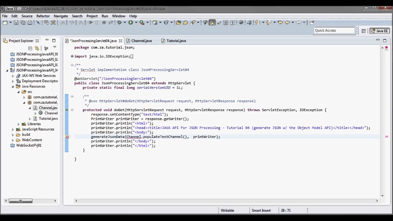 Java Api For Json Processing Tutorial 04 Generate Json W The Object