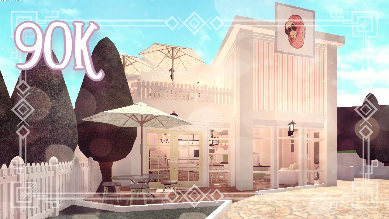 Cute Café Bloxburg Speedbuild 90k Youtube
