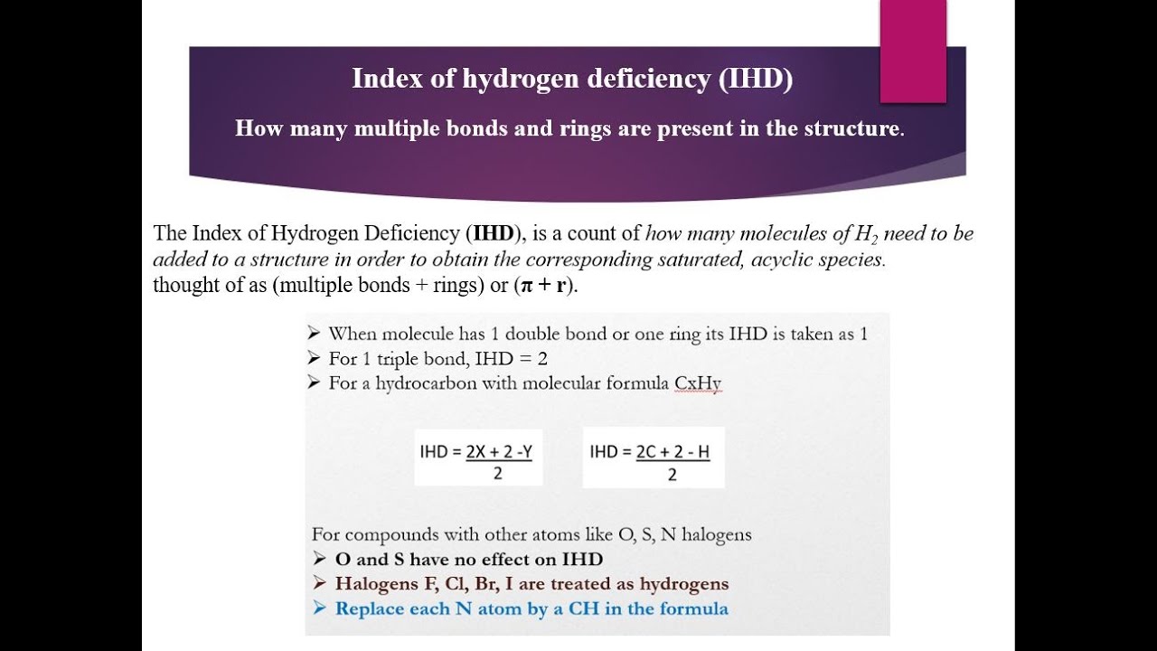 Index Of Hydrogen Deficiency Ihd Youtube