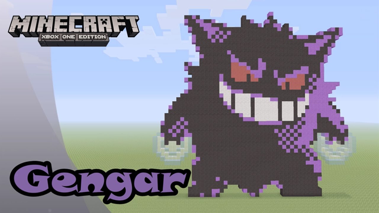 Minecraft Pixel Art Tutorial And Showcase Gengar Pokemon Youtube