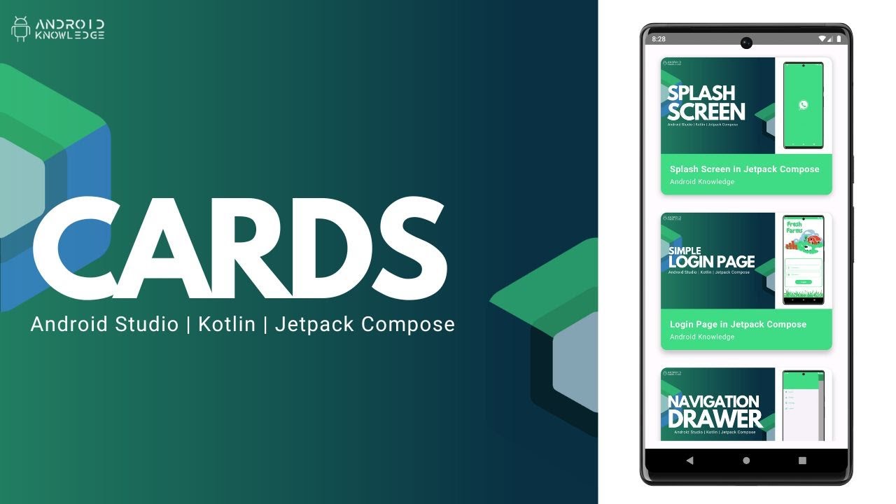Cards In Jetpack Compose Using Kotlin Android Studio Youtube