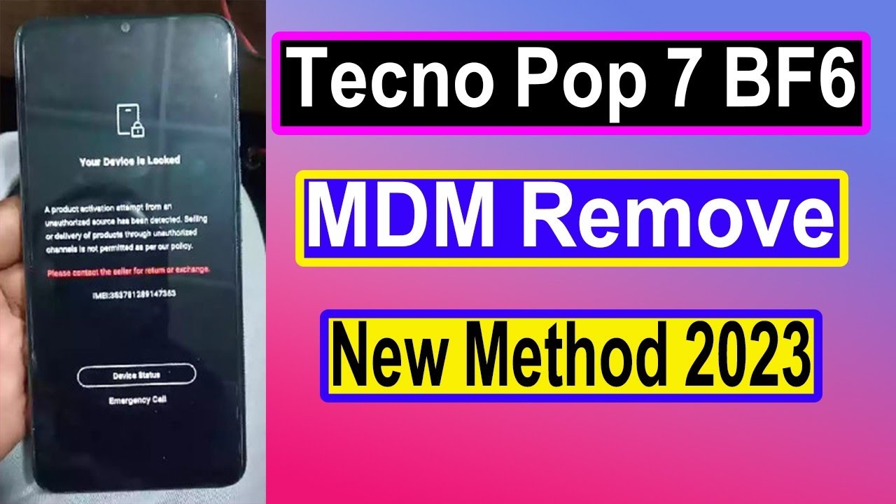 Tecno Pop 7 Bf6 Mdm Lock Remove Youtube