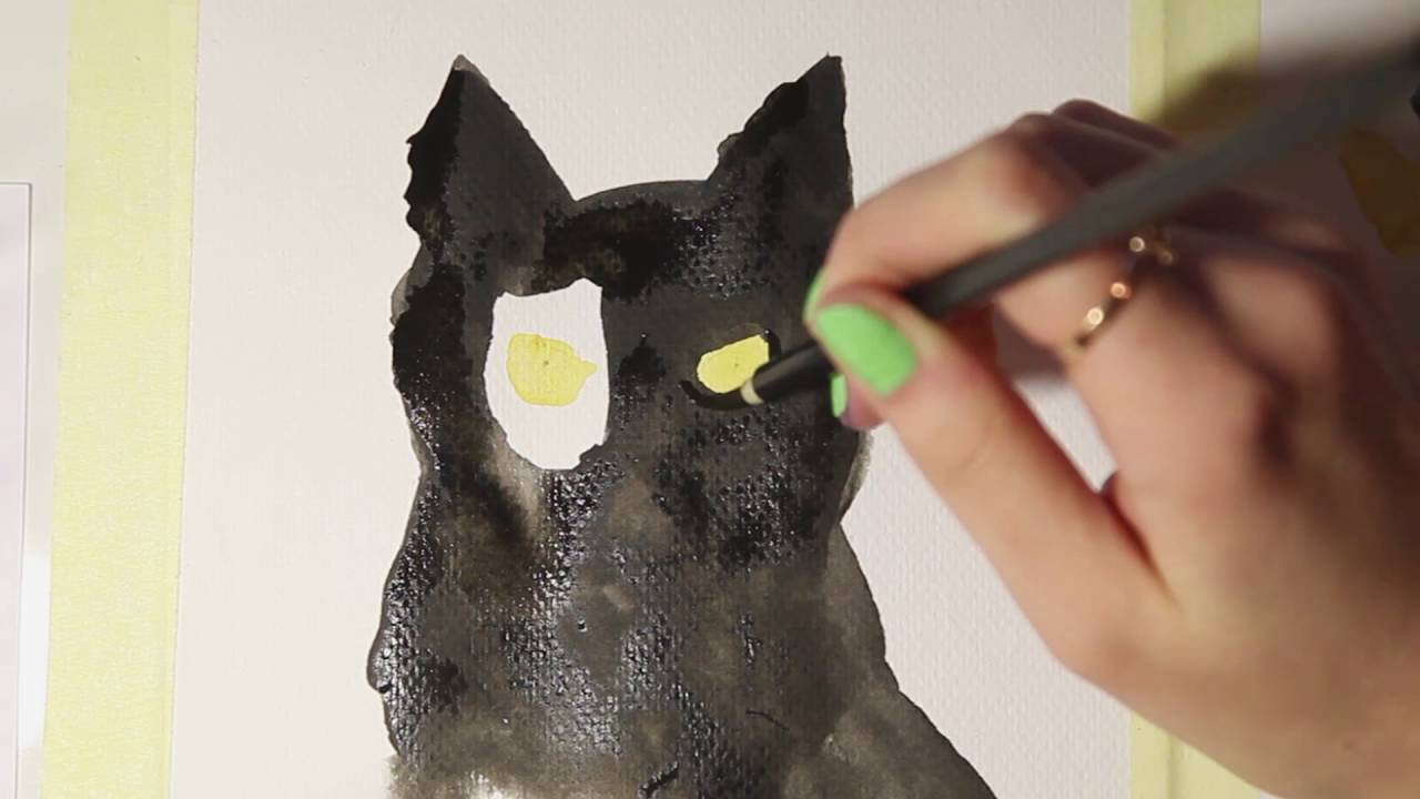 Watercolor Cat Tutorial Youtube