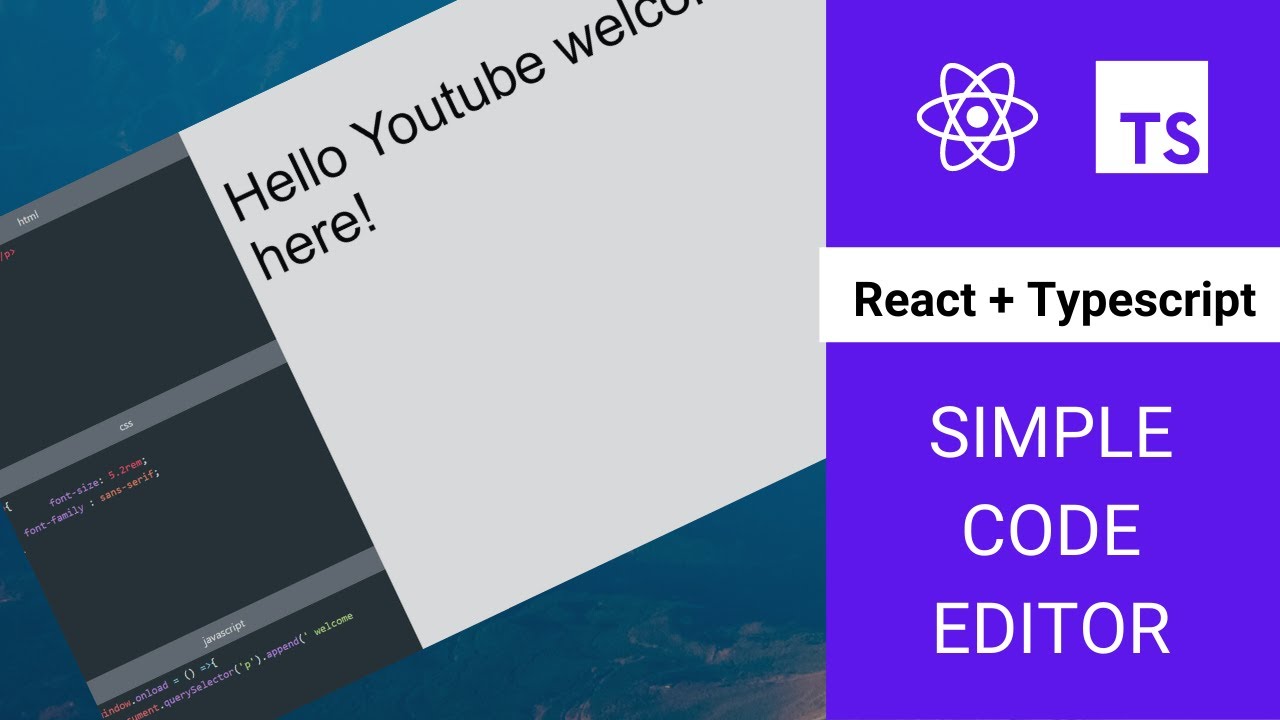 React Typescript Simple Code Editor Youtube