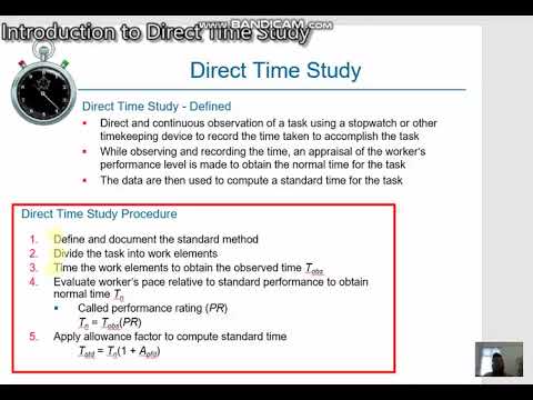 Introduction To Direct Time Study Youtube
