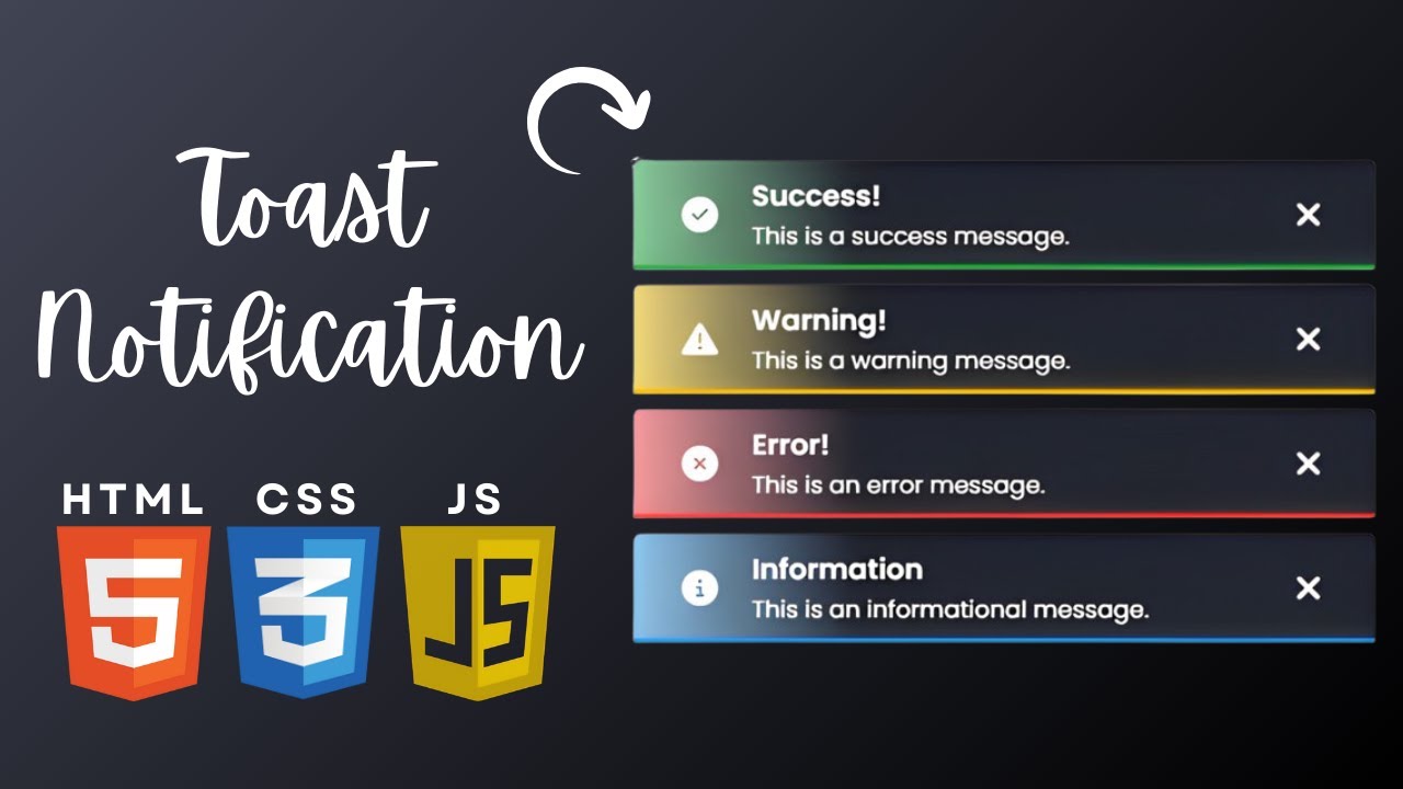 How To Create A Stunning Toast Notifications With Html Css