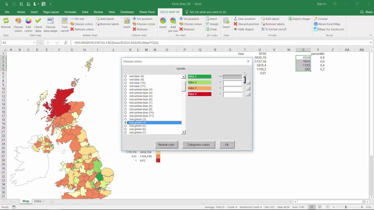 Excel Map Chart Ratgros