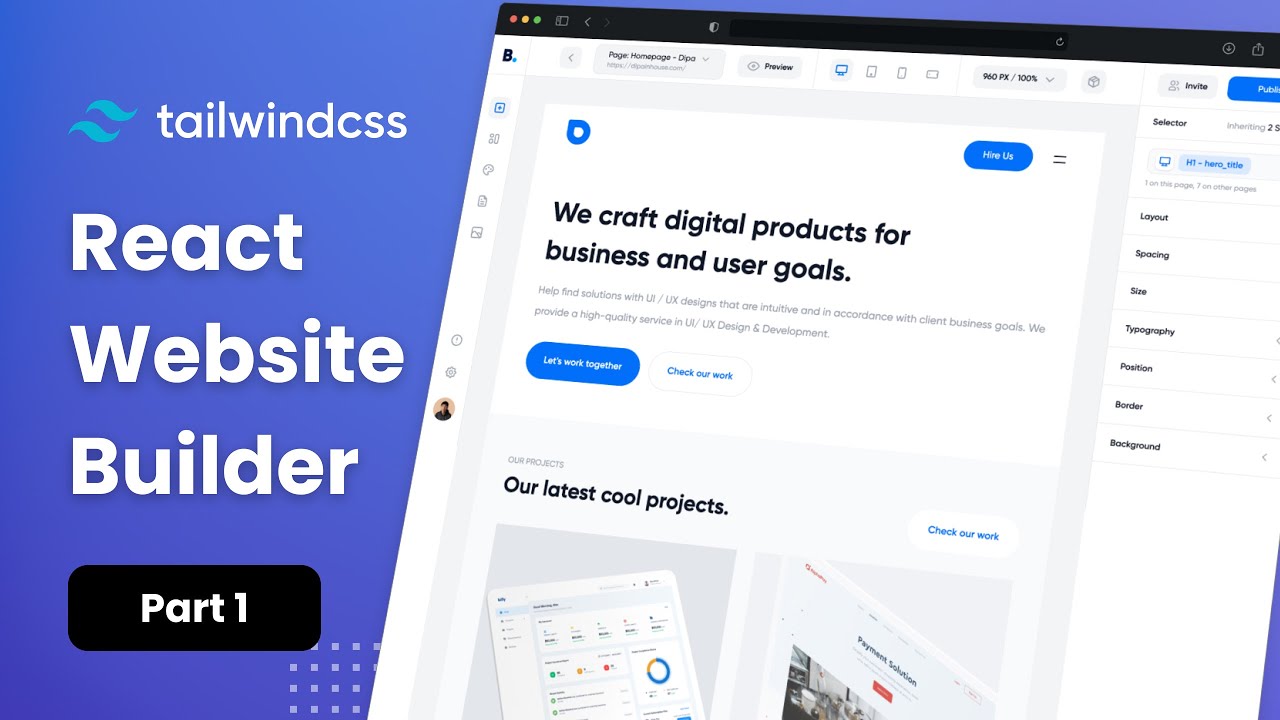 Website Builder Part 1 Sidebar React Tailwind Youtube
