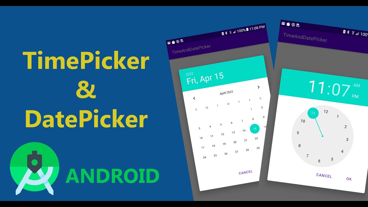 Using Timepicker And Datepicker In Android Youtube