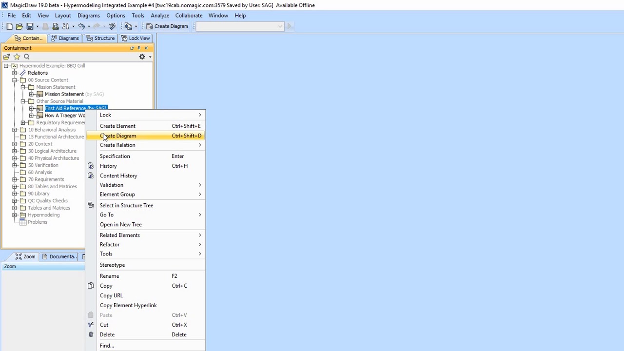 Magicdraw User Interface Creating Elements Youtube