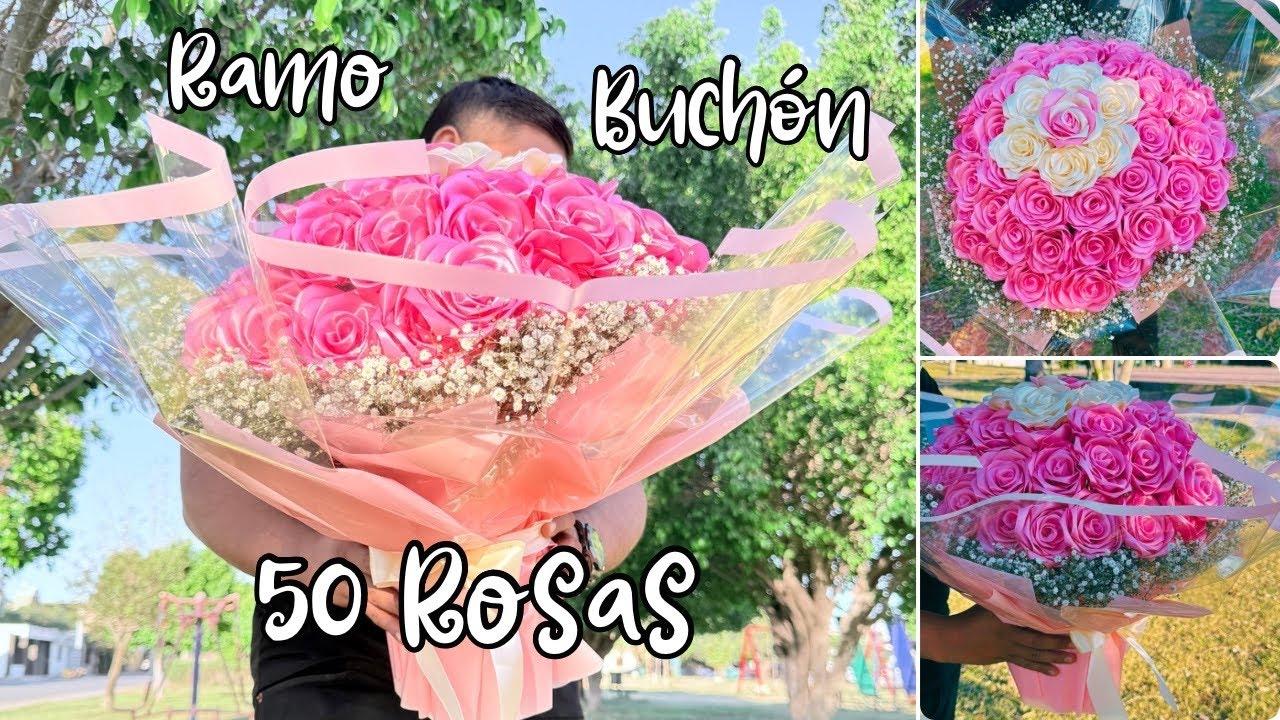 Tutorial Ramo De 50 Rosas Eternas Youtube