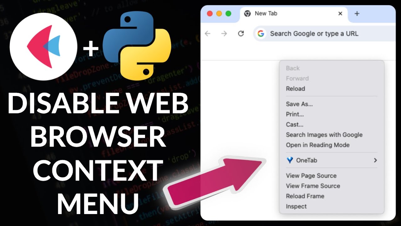 Disable Enable Browser Context Menu In A Flet Web App Python Youtube