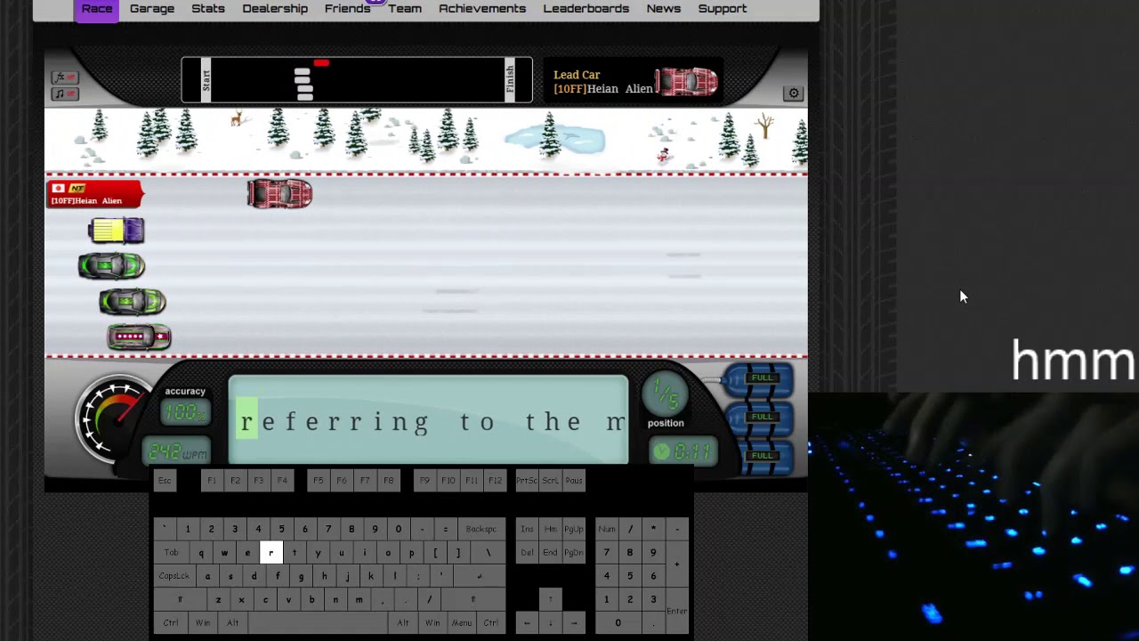 Nitrotype 236 Wpm Race Record Youtube