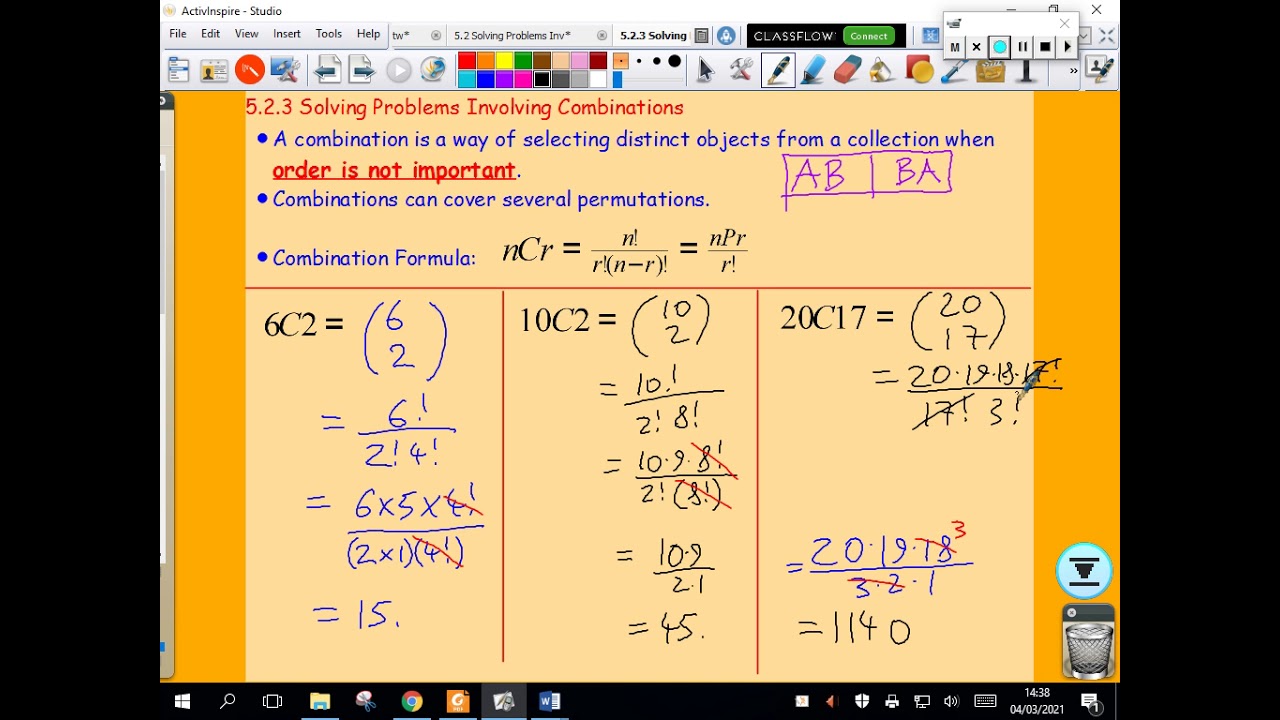 5 2 3 Solving Problems Involving Combinations Youtube