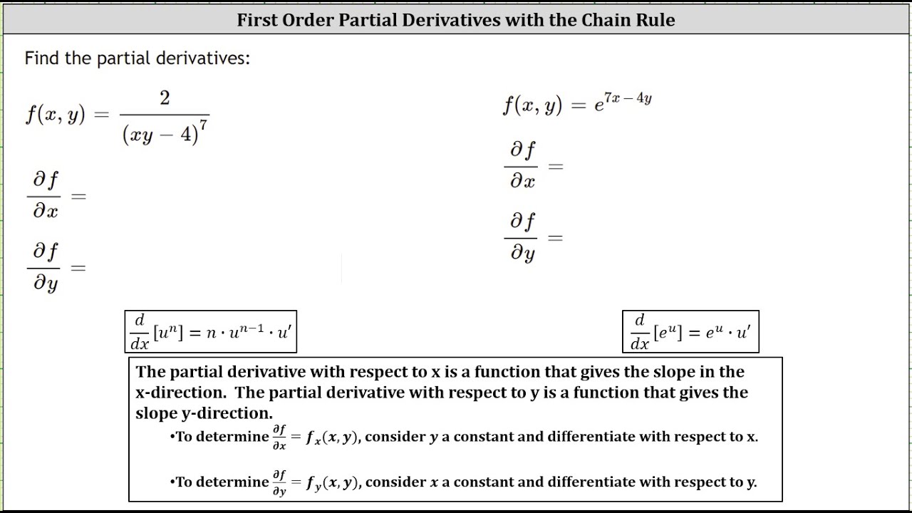 Chain Rule Partial Derivatives Examples At Maggie Parham Blog