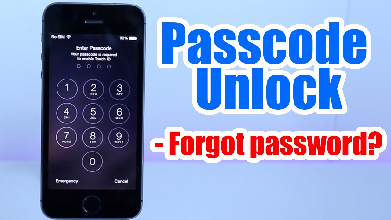 Passcode Unlock Iphone 5 5s 5c 6 6 Plus 4s 4 Forgot Passcode