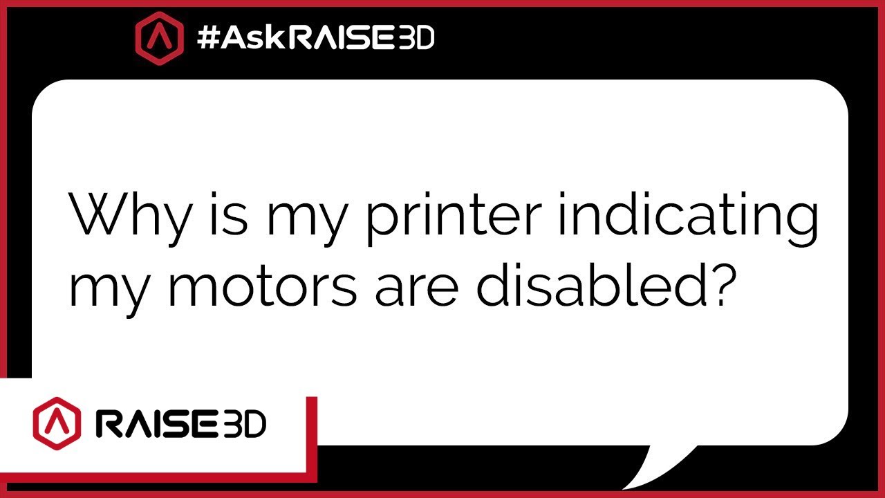Disabling The Motors On Your 3d Printer Ask Raise3d Youtube