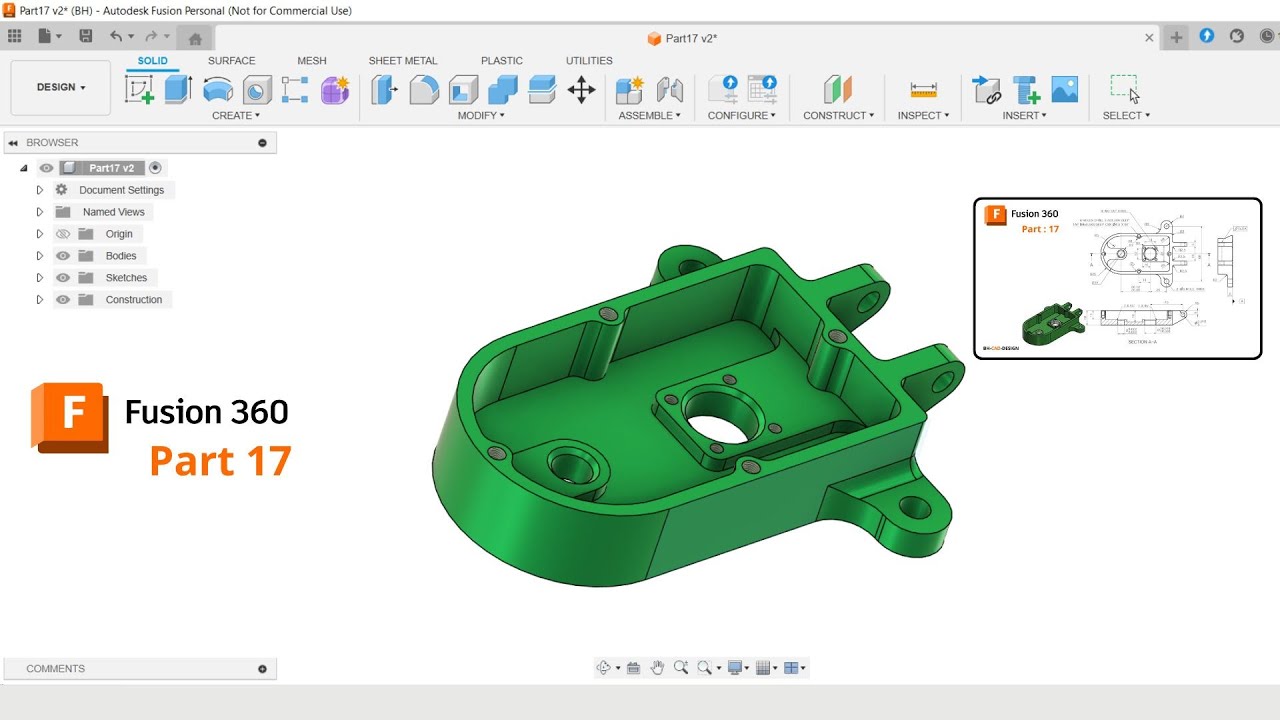 Fusion 360 Tutorial 3d Modeling Part 17 Youtube