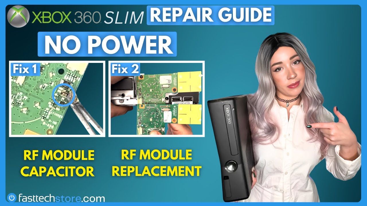 Xbox 360 Slim No Power Repair Guide Rf Board C57 Capacitor Fix Youtube