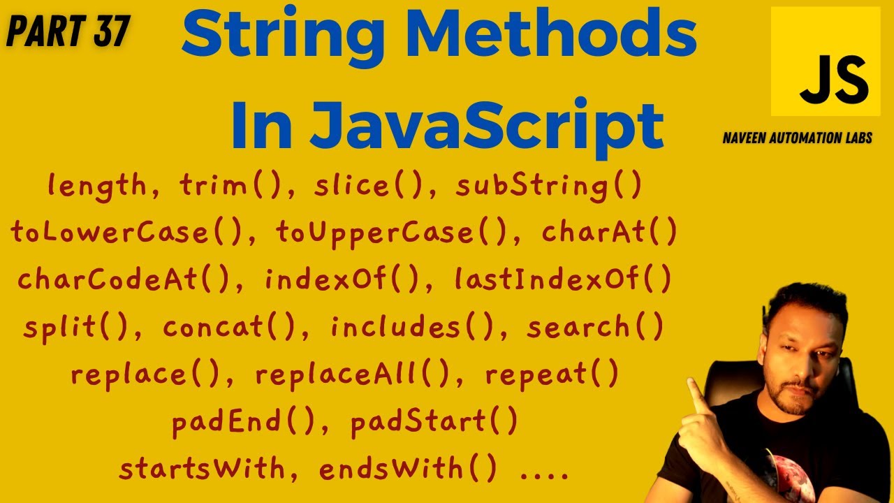 37 Most Important String Methods In Javascript Youtube