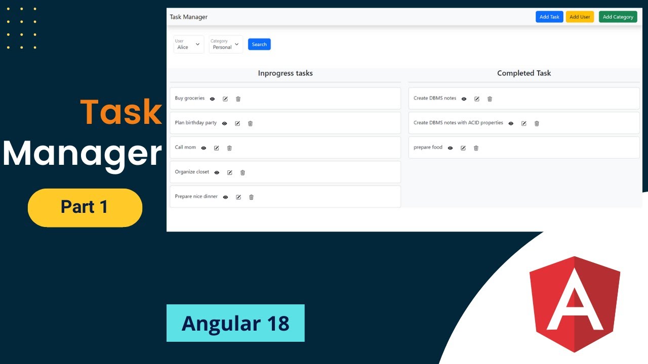 Angular 18 Task Manager App Tutorial Build With Json Server Full