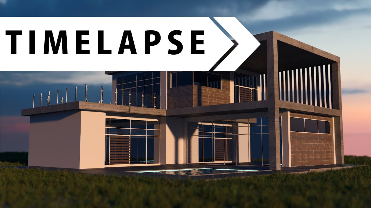 Modern House Modeling Texturing Rendering Blender Timelapse Youtube