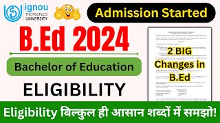 Ignou Bed Eligibility Criteria 2024 Ignou Bed 2024 Application Form Bed ...