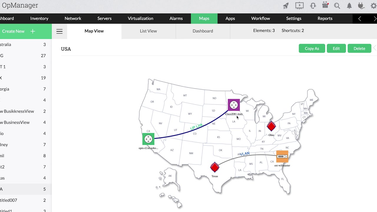 Adding Links Between Devices In Opmanager Business View Map Youtube