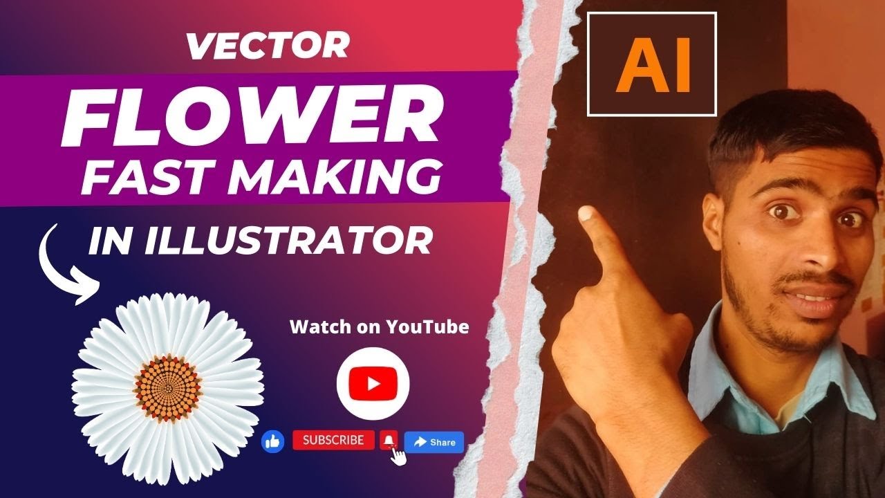 How To Draw A Flower Idea In Illustrator Make Fully Editable Flower
