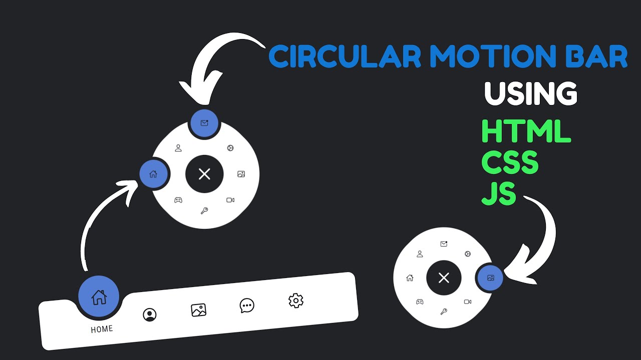 Magic Circular Navigation Menu Bar Using Html Css Javascript Motion