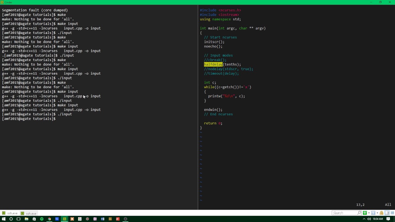 Ncurses Tutorial 10 Input Modes Youtube