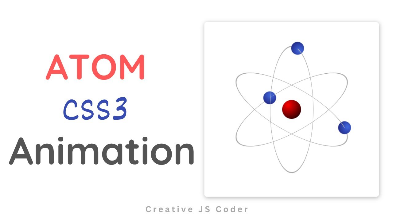 Atom Rotating Loading Animation Css Only Atom Advanced Css3