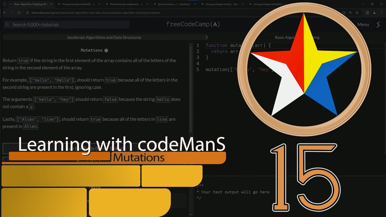 Javascript Basic Algorithm Scripting Mutations Freecodecamp Youtube