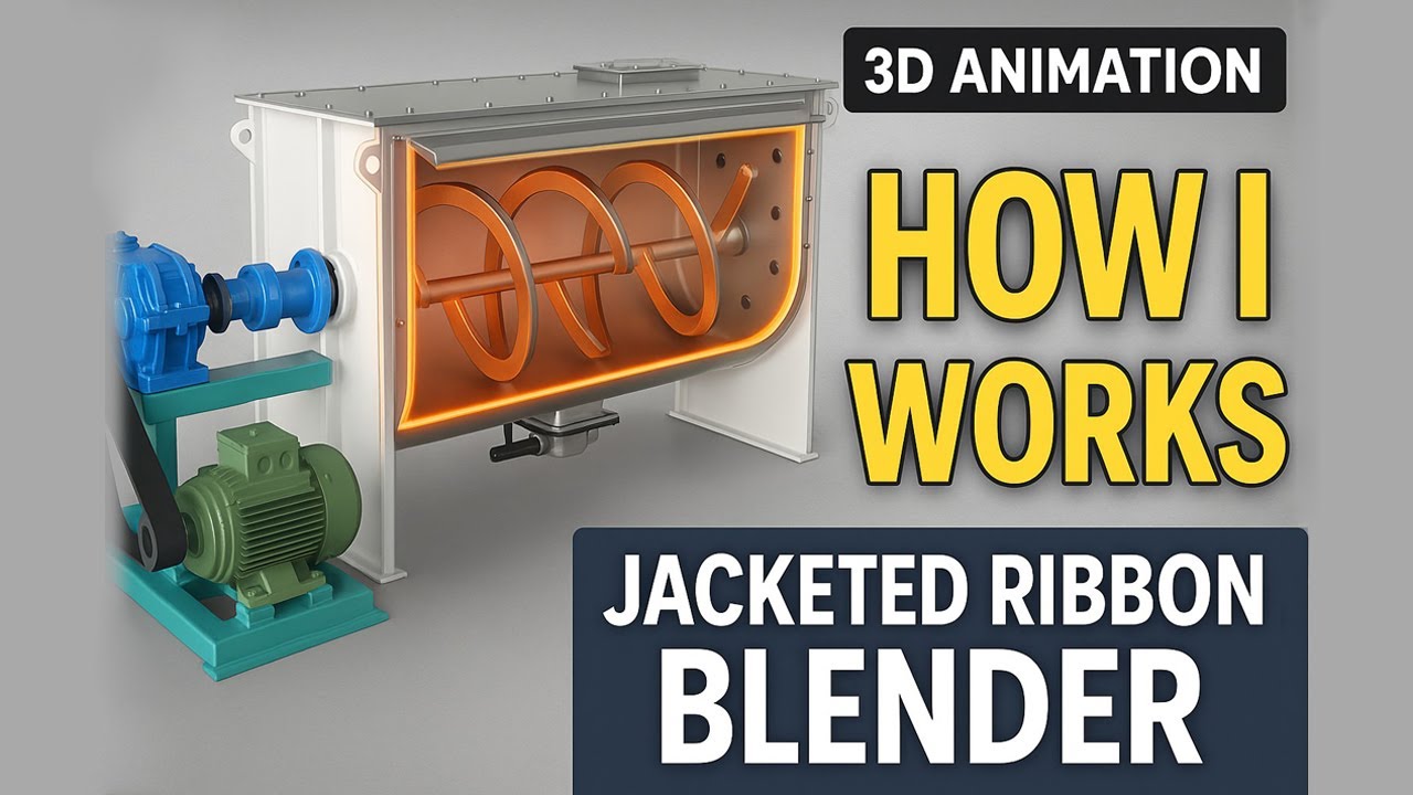 Jacketed Ribbon Blender 3d Technical Machine Animation Working