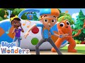 Blippi Meekah Learn To Paint A Rainbow Blippi Wonders Educational ...