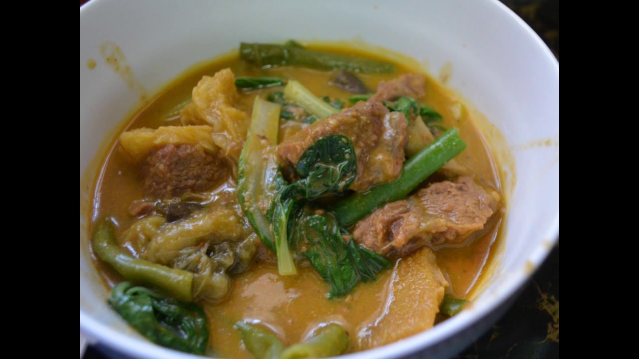 Filipino Dish Beef Kare Kare And Bagoong Alamang Youtube